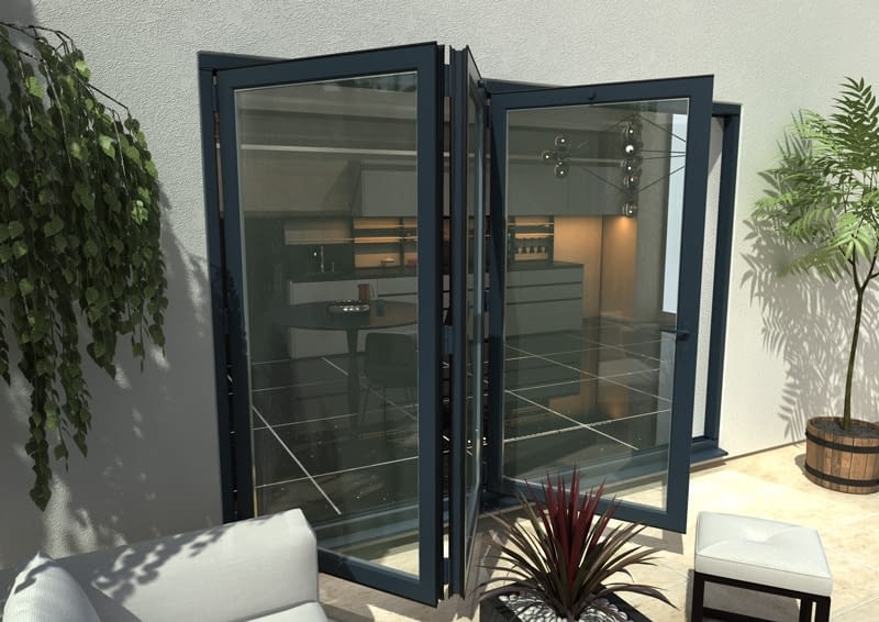 Revere Grey 3m Aluminium Bifolds | Aspire Doors