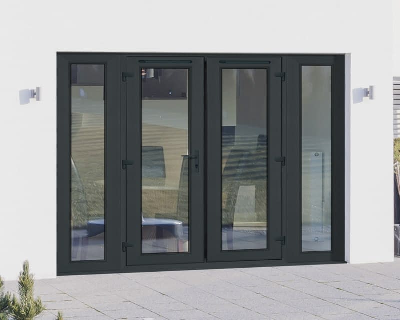 2.4m Grey Outer / White Inner UPVC French Doors | Aspire Doors