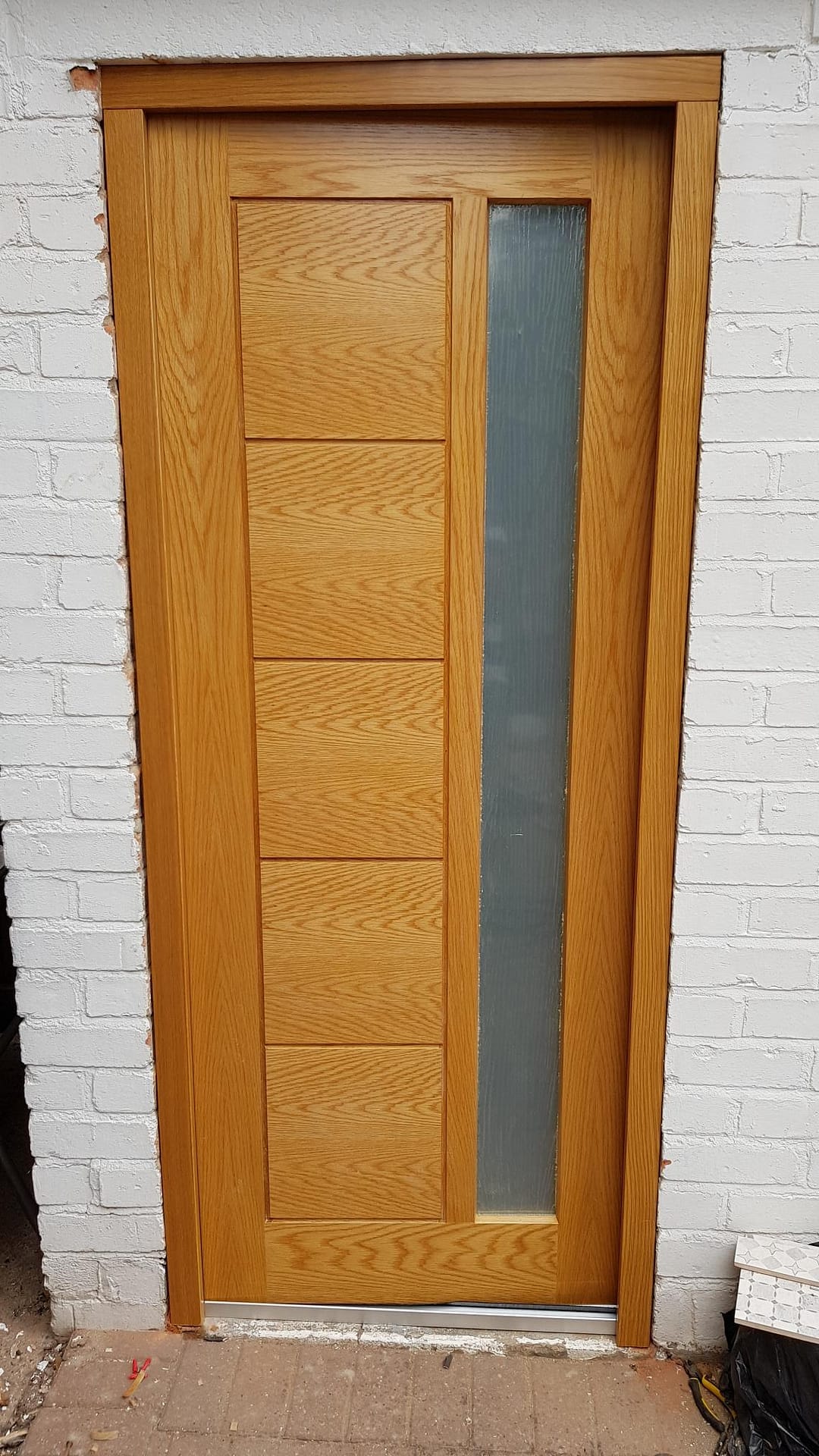 Linear Unfinished Oak 78x30 Front Door | Aspire Doors